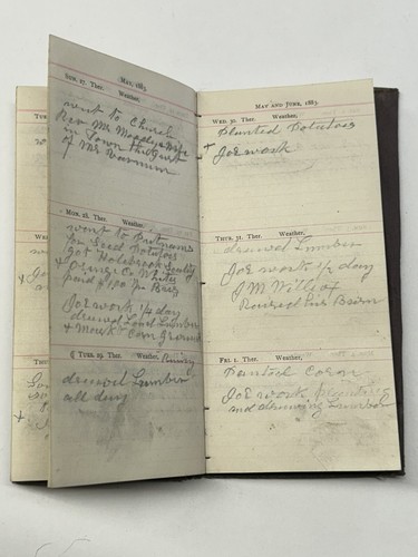 1883 Handwritten Diary Log Timber Lumber Driver Delivery Vermont | eBay