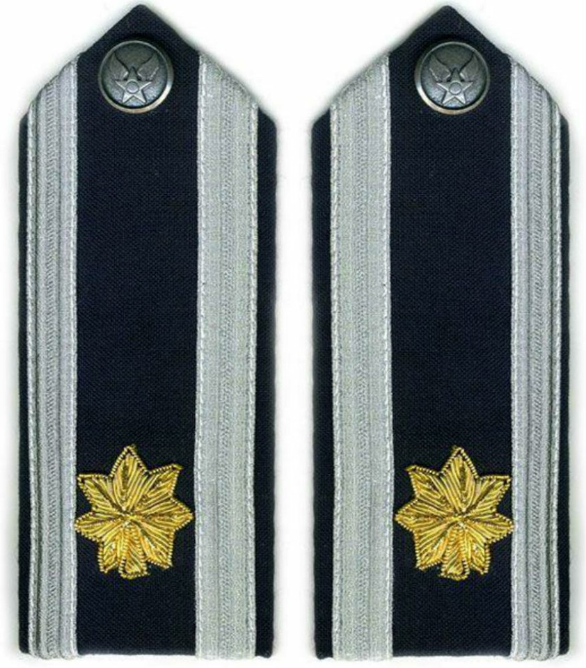 US AIR FORCE MALE MESS DRESS SHOULDER BOARDS - ALL RANKS - CURRENT ...