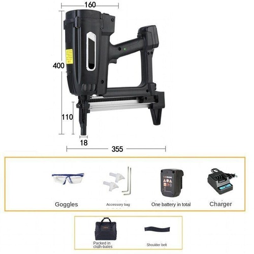 7.2V Li Battery Gas Nail Gun Steel Air Stapler Pneumatic Tool For Frame ...
