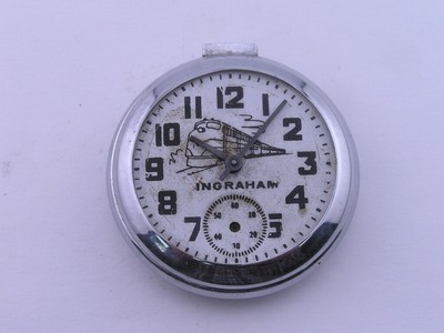 Vintage Ingraham Pocket Watch 16s 50mm Train Dial for Parts | eBay