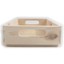 Small Stackable Shallow Wooden Crate Storage Box With Handles On Feet ...