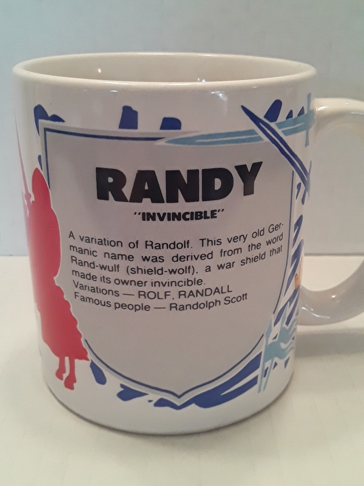 Personalized Name RANDY "Invincible" Ceramic Mug Vintage Coffee Cup by ...