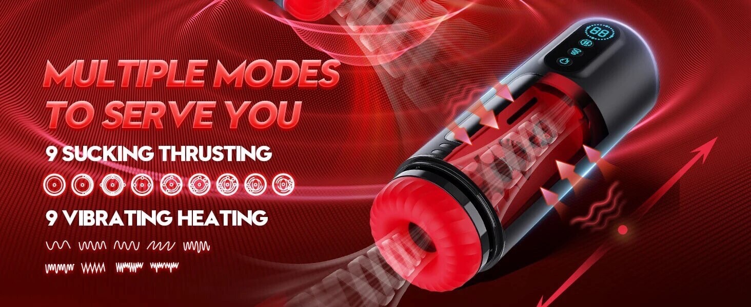 4 In 1 Men Realistic Masturbator 9 Sucking And Thrusting Modes Strong ...