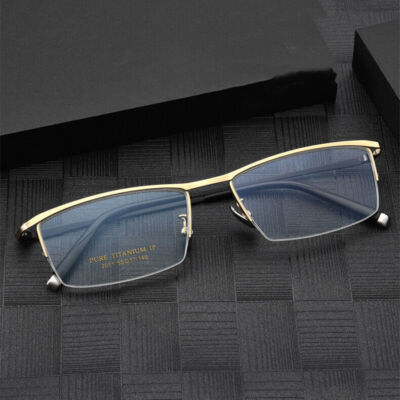 Ultralight Business Titanium Eyeglass frames Half Rim Spectacles For ...