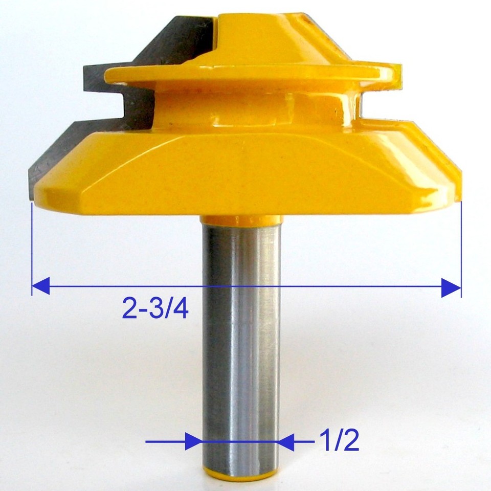 1 pc 1/2" Shank 2-3/4" Dia. 45° Lock Miter Router Bit sct-888 | eBay