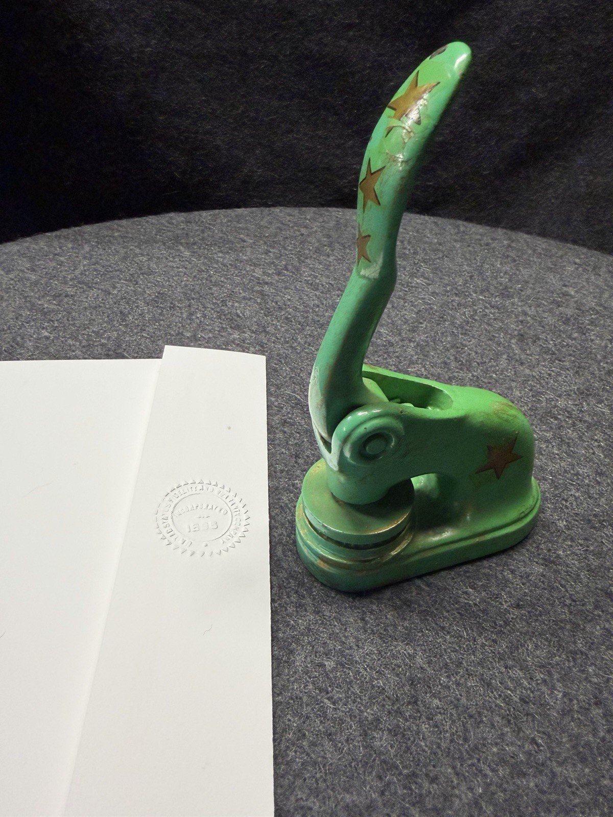 Vintage Green Cast Iron USF&G Corporate Seal Press Embossing Stamp 1896 ...