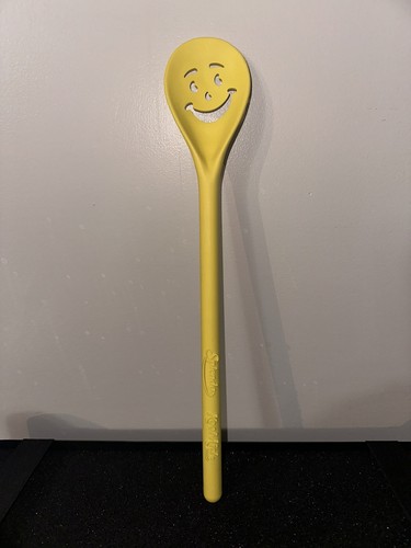 KOOL-AID Splenda Yellow Plastic Mixing Spoon 11-3/4” Smiling Face Vtg ...