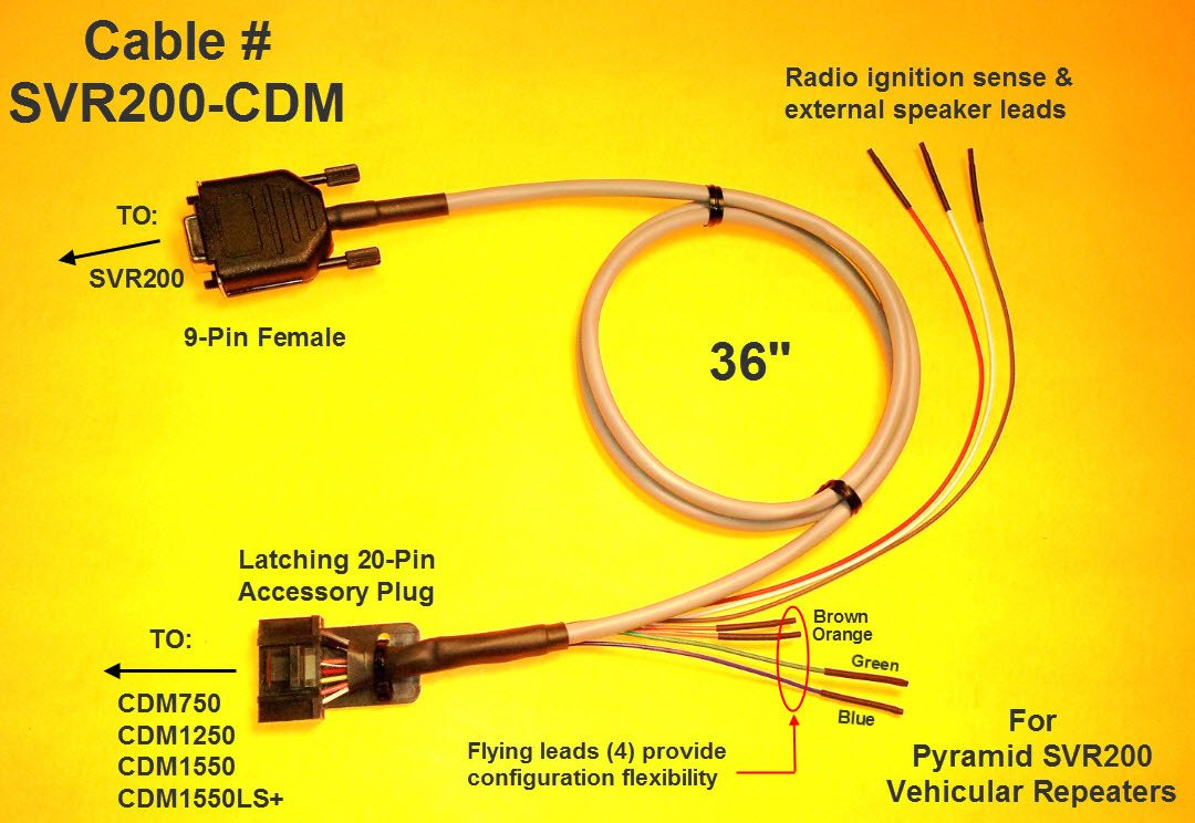 Pyramid Repeater Cable SVR200 - CDM Motorola CDM750 CDM1250 CDM1550 ...