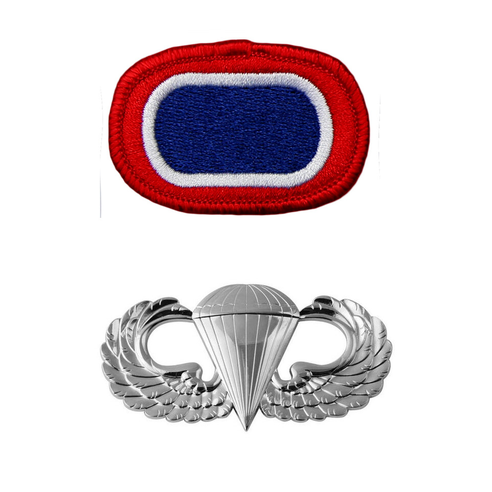 US 82nd Airborne Division OVAL EMBROIDERY PATCH+PARACHUTIST BADGE WINGS ...