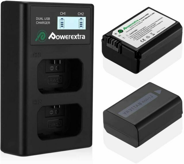 Powerextra NP-FW50 Dual LCD Charger with Battery (Pack of 2) for sale ...