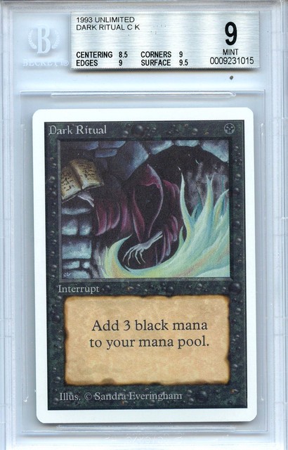 MTG Unlimited Dark Ritual Magic the Gathering WOTC BGS 9.0 (9) Mint ...