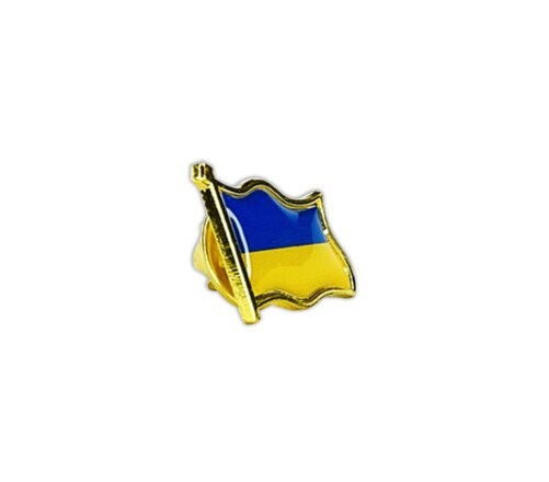 UKRAINE Flag, Extra Thick Epoxy Resin Shiny Waving Flag Enamel Pin 79 ...