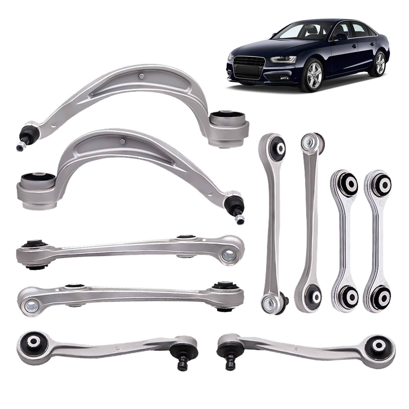 Front Upper Lower Suspension Arms Links Kit Set For Audi A4 B8 8K2 8K5 ...