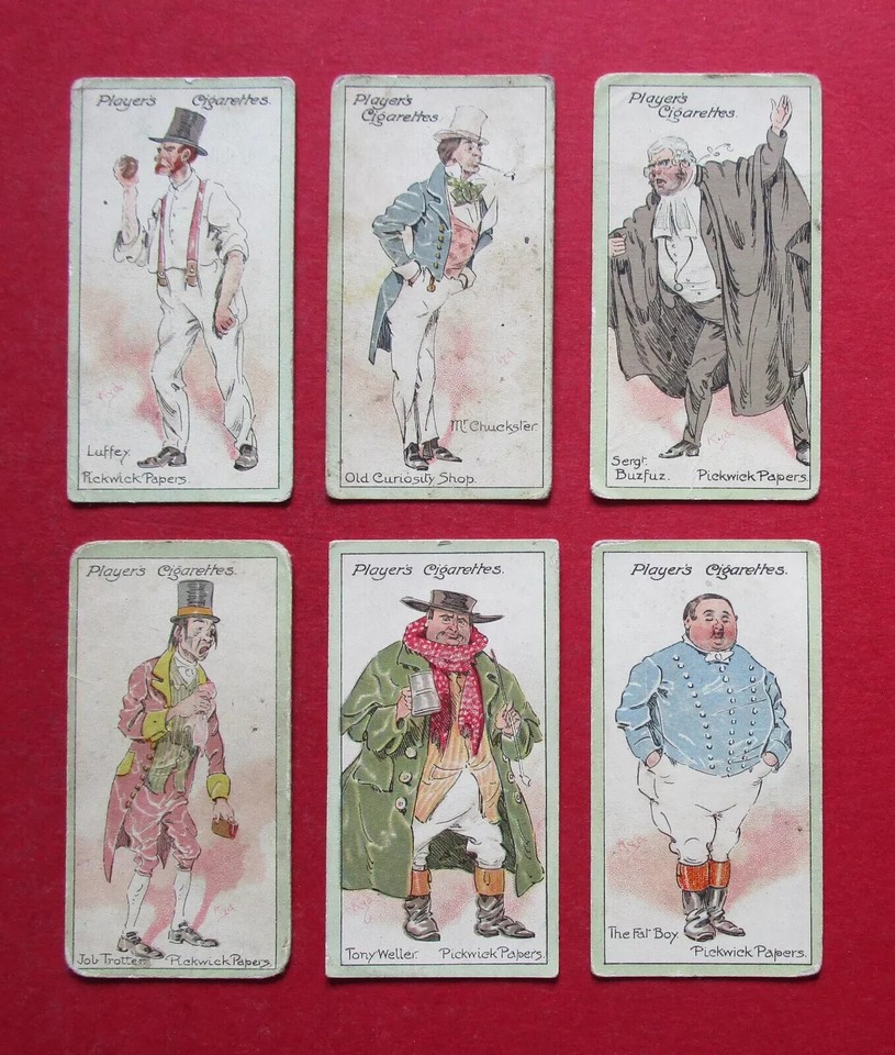 PLAYER 6 ANTIQUE 1912 CIGARETTE CARDS CHARACTERS FROM DICKENS 6-12-13 ...