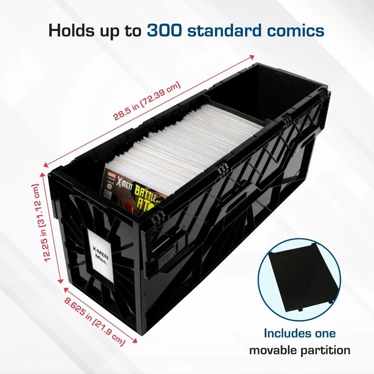 (Case of 5) BCW LONG Comic Book Storage Bin Heavy Duty Plastic ...