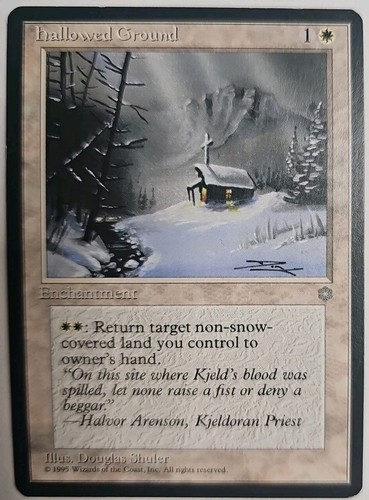 MTG Magic The Gathering Card hallowed Ground Enchantment White Ice Age ...