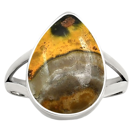 Natural Indonesian Bumble Bee 925 Sterling Silver Ring s.8 Jewelry R ...