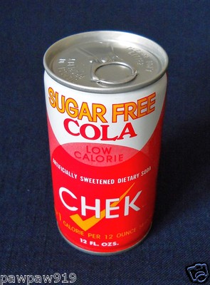 CHEK SUGAR FREE COLA SODA CAN METAL 12 OZ VINTAGE ALUMINUM PULL TAB TOP ...