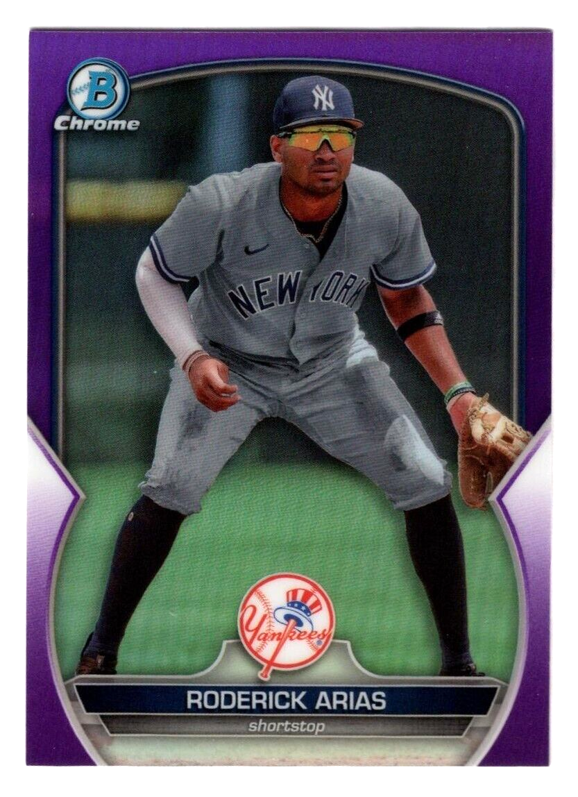 Roderick Arias 2023 Bowman Chrome Purple Refractor 241/250 New York ...