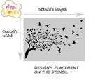 TREE FLYING AWAY BIRDS Reusable Stencil A3 A4 A5 Wall Decor Art Craft ...