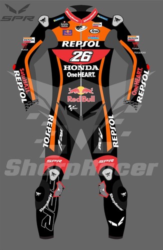 DANI PEDROSA HONDA REPSOL BLACK MOTORCYCLE MOTORBIKE LEATHER RACING ...