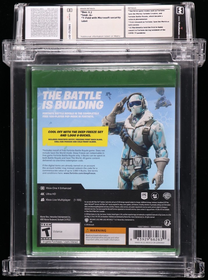 Fortnite: Deep Freeze Bundle Xbox One WATA Games 9.2 A+ Brand New ...