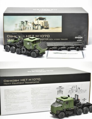 TWH 1:50 Diecast Truck Model OSHKOSH HET M1070 Tractor M1000 Trailer ...