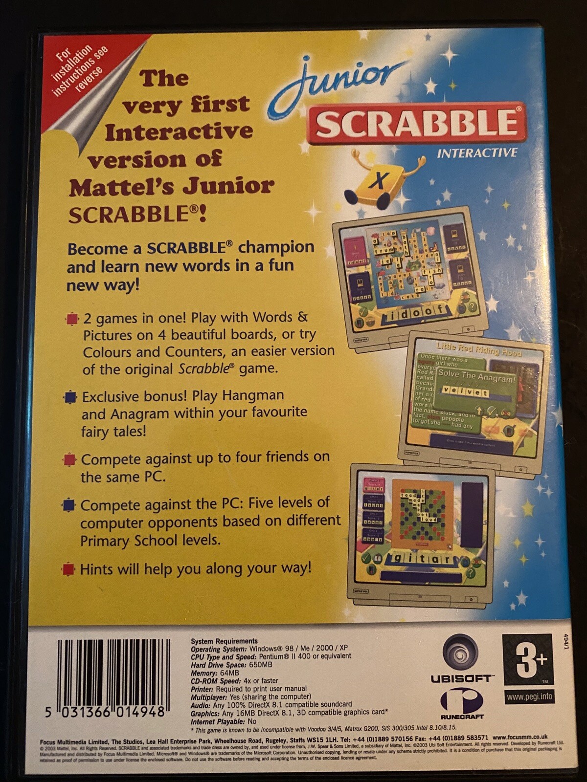 Junior Scrabble Interactive Children's PC Game CD-ROM | eBay UK