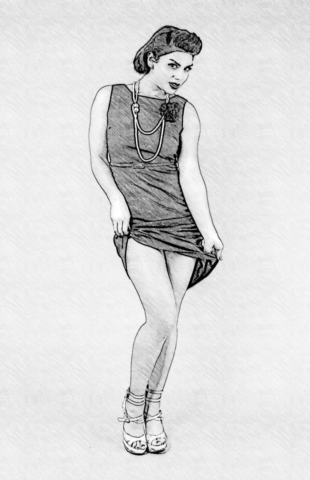 Vintage Pin Up Girl Retro Style 1960s Sexy Flirty Tease 17x22 Art