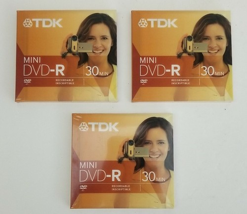 3-TDK Mini DVD-R 30 Minute Video Disc - NEW And Sealed Recordable | eBay