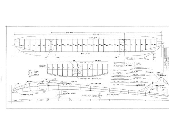Caprice Towline Glider 50" Wingspan RC Model Airplane Printed Plans ...