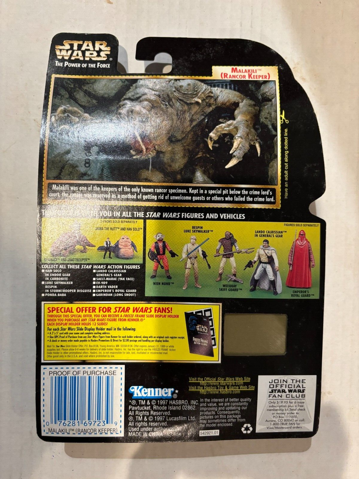 Star Wars The Power of the Force Malakili Rancor Keeper with Freeze ...