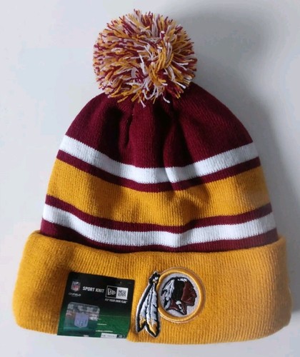 WASHINGTON REDSKINS NFL FOOTBALL NEW ERA KNIT BEANIE 3-TONE STRIPE CAP ...