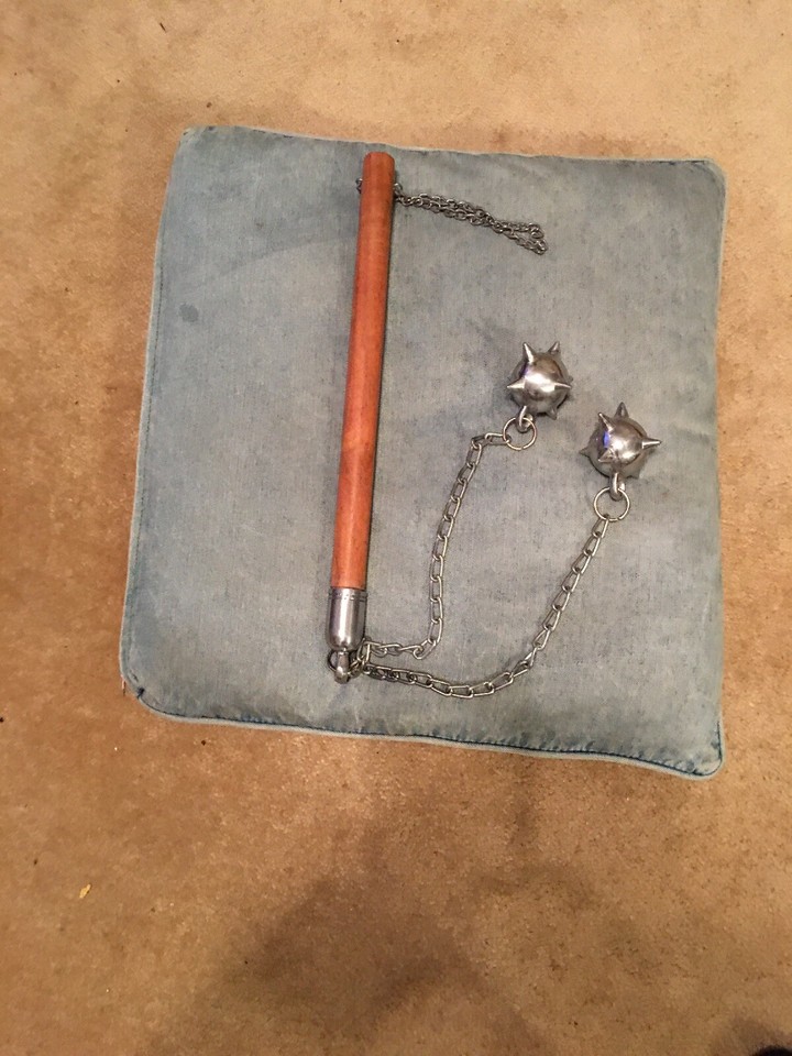 Vintage Medieval Cast Steel Flail Spike Spiked Balls & Chain Mace ...