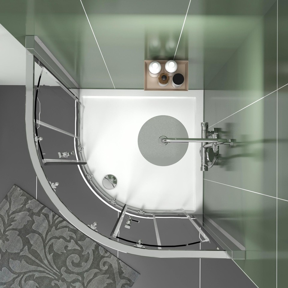 Modern Corner Walk In Quadrant Shower Enclosure 6mm Cubicle Tempered ...