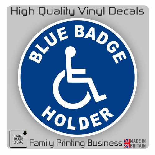 2 X BLUE BADGE HOLDER Car Stickers - 100mm - Disabled Disability ...