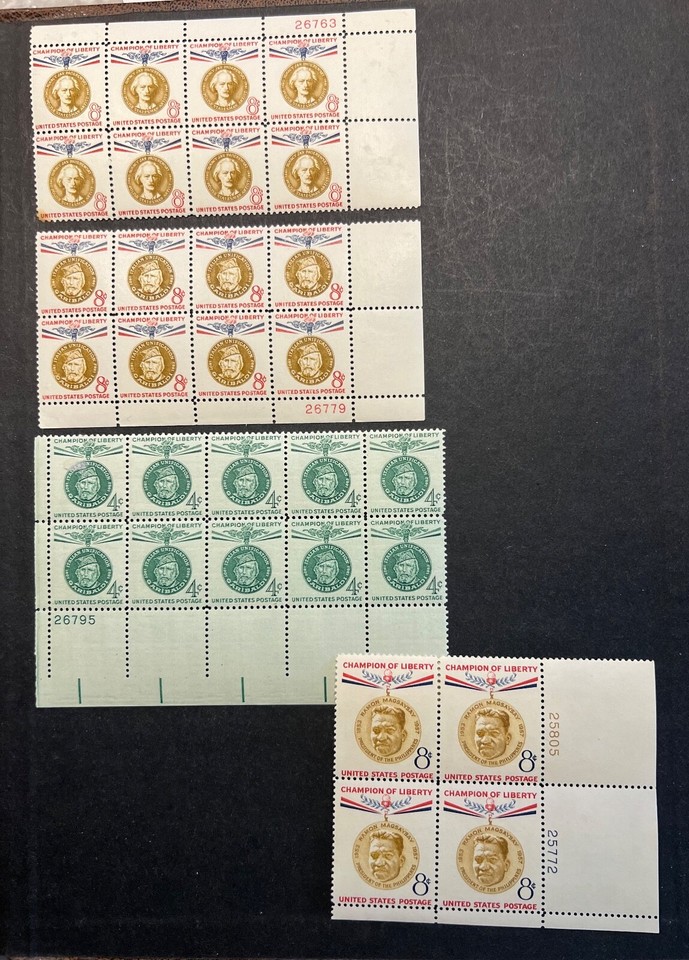 Scott US Plate Blocks #1125, 1137, 1147-48, 1160, 1168-69, 1096, M, NH ...