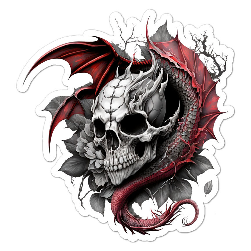 Dragon Skull, Vinyl Decal Sticker, Indoor Outdoor, 3 Sizes, #9459 | eBay