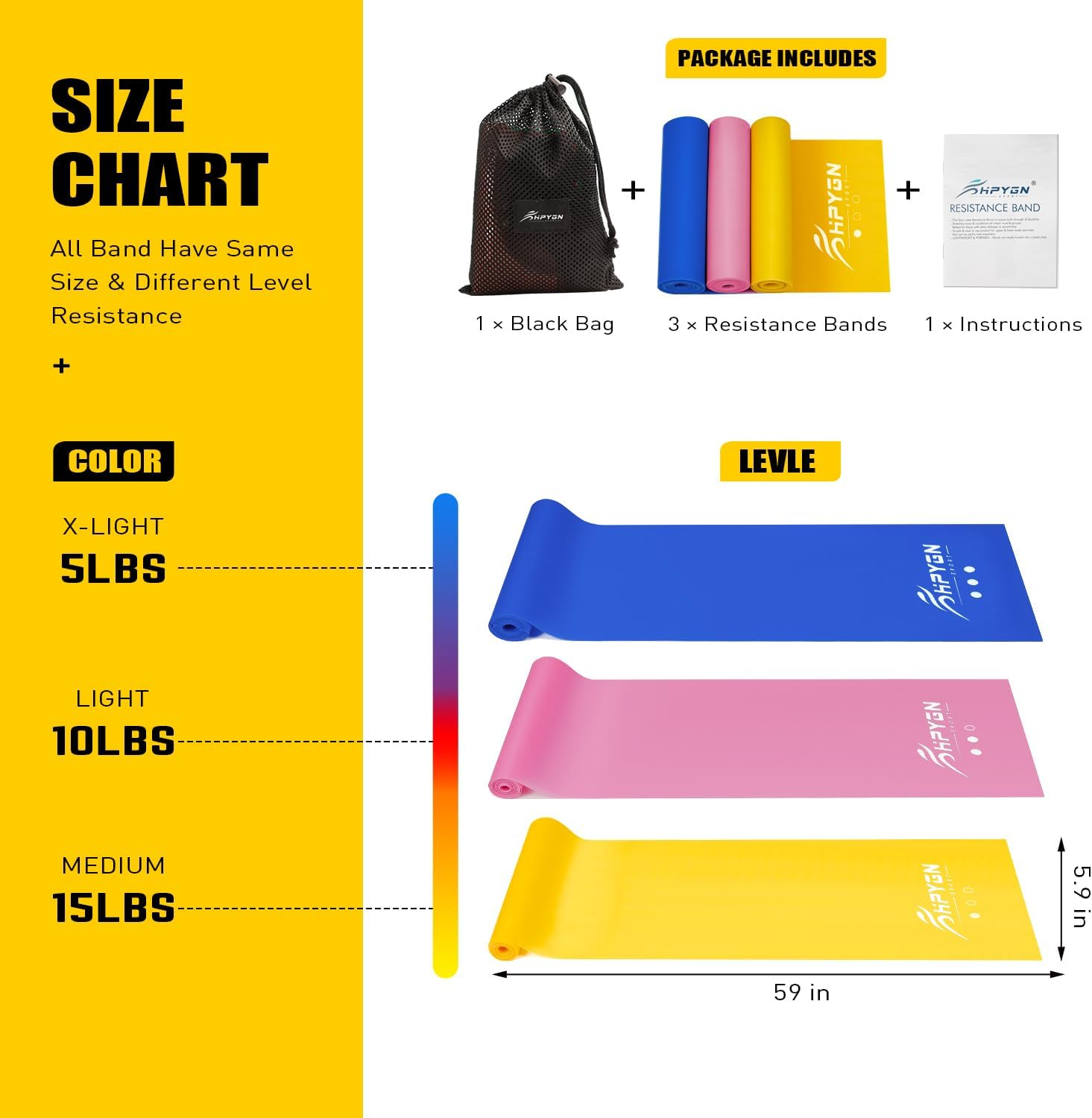 Resistance Bands, Exercise Bands, Physical Therapy Bands for Strength ...