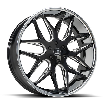 26" Inch Black Milled LUX LE 14 6x139.7 6x5.5 Wheels Rims 22 24 | eBay