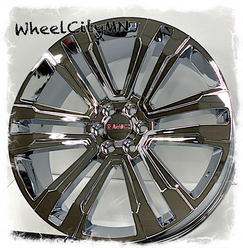 22 inch chrome GMC Sierra 1500 Yukon Denali OE replica 5822 wheels 6x5 ...