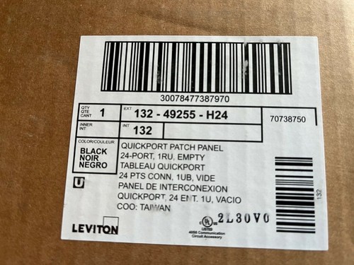 Leviton 49255-H24 Quickport Patch Panel 24-Port 1RU w/Cable Management ...