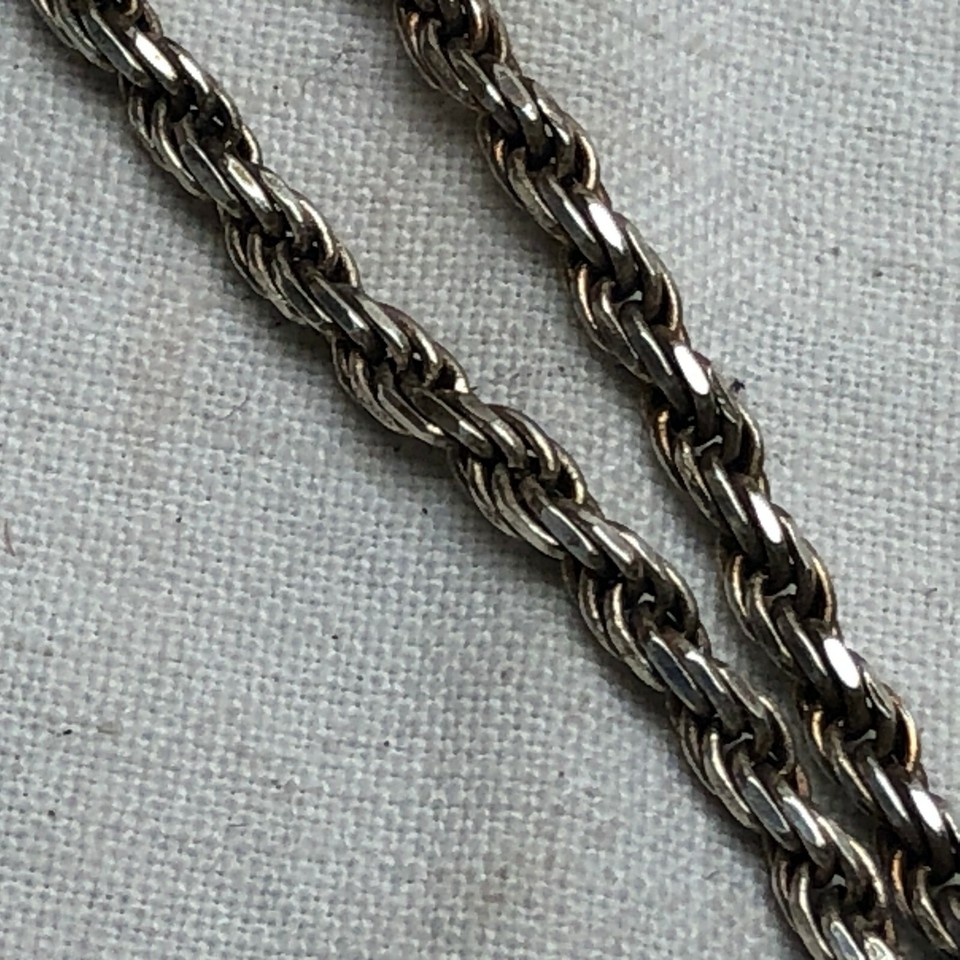 18" Sterling Ladies Necklace Rope Chain Marked Italy | eBay