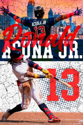 Ronald Acuna Jr Atlanta Braves Outfielder Art Wall Room Poster - POSTER ...