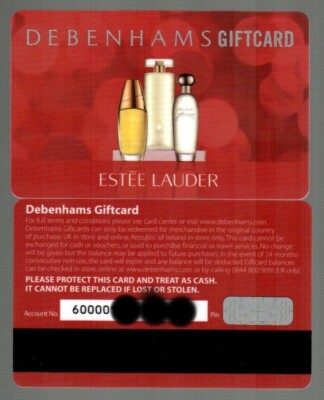 DEBENHAMS ( UK ) Estee Lauder, Collectible Gift Card ( $0 ) V2 | eBay