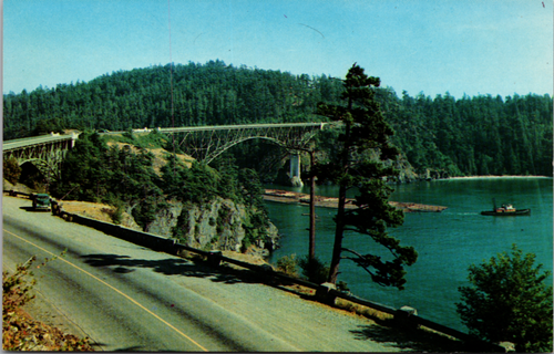 Canoe & Deception Pass State Park Bridges State Park Washington Vintage ...