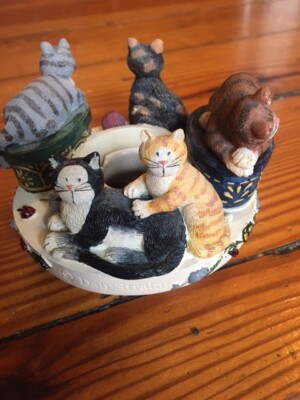 Candle Capper Cats Kittens Deb Strain Artist Vintage Candle Topper VTG ...