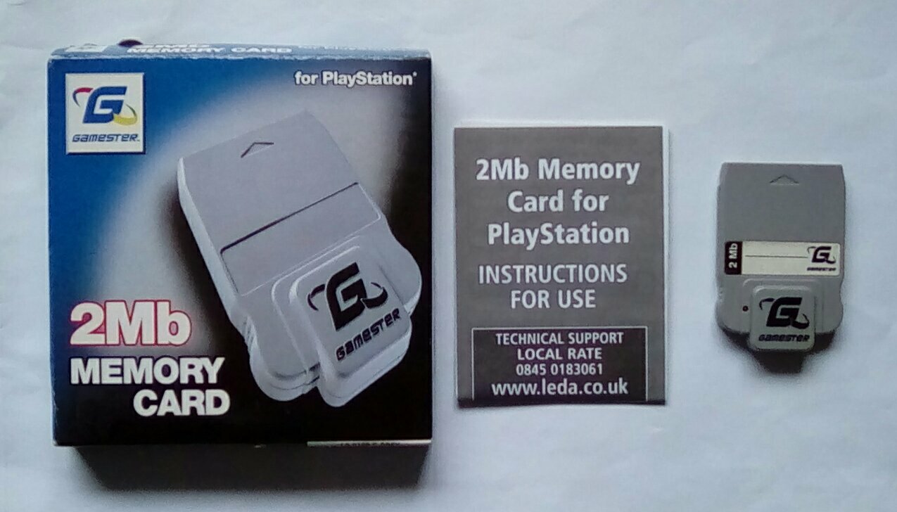 Playstation One Memory Card 2MB Boxed Instructions Gamester PSOne PS1 ...