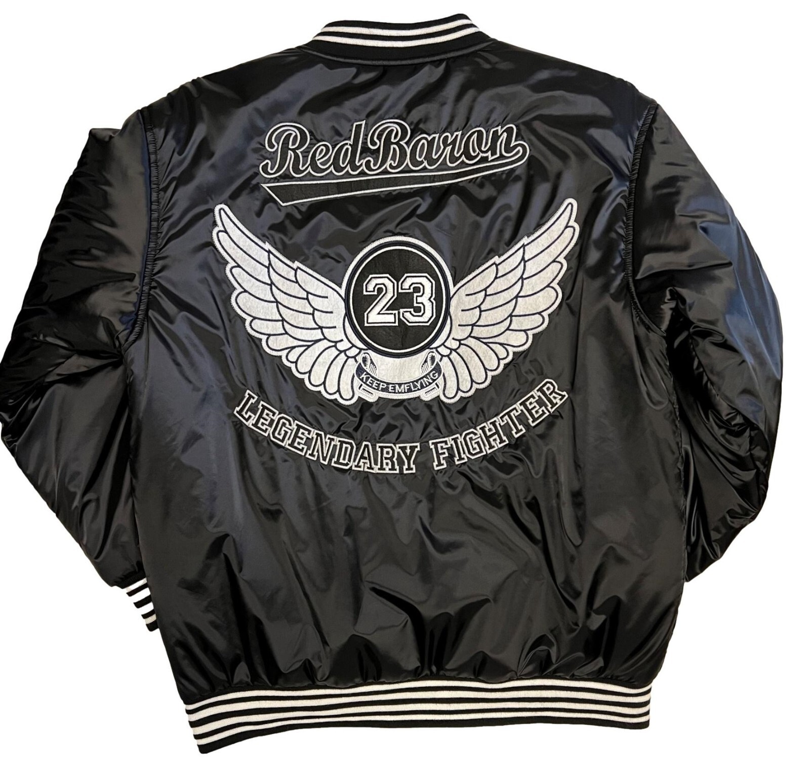 Men’s Quilted Baseball Style Satin Aviator Jackets w/Red Baron | eBay