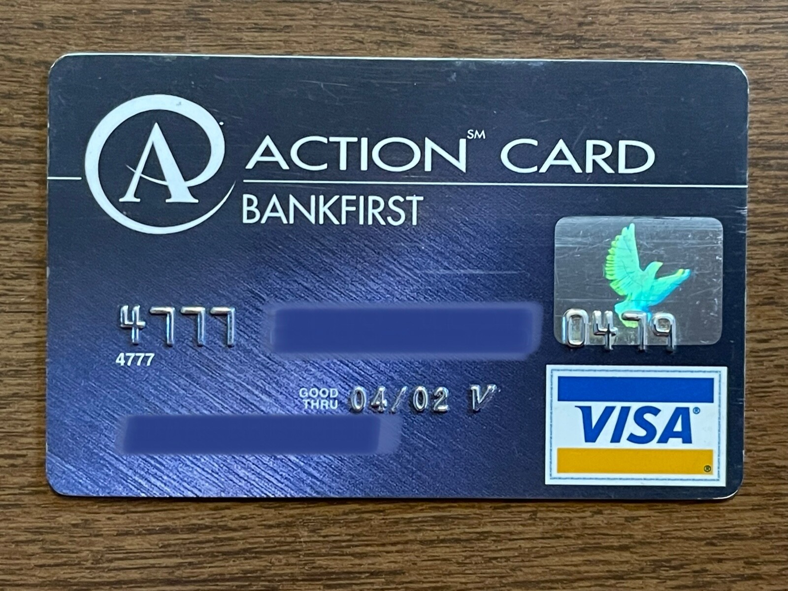 BANKFIRST Action Card VISA Credit Card ~ expired in 2002 ~ unsigned ...